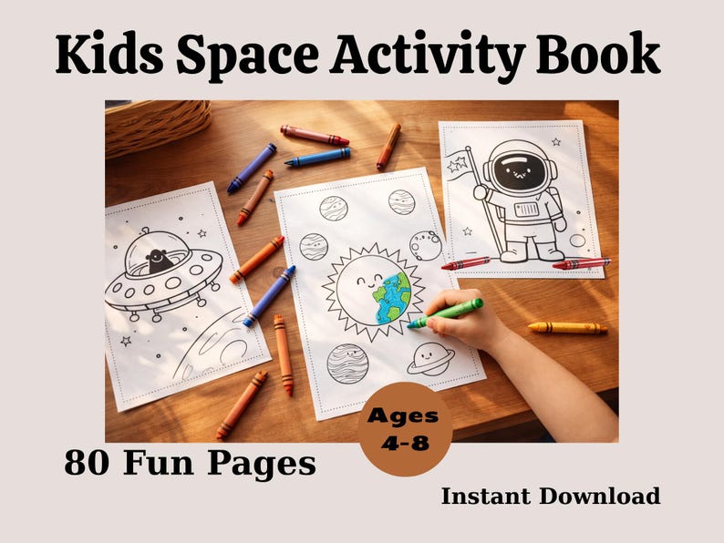 Printable Space Activity Book for Kids – Coloring, Mazes, Worksheets - Etsy