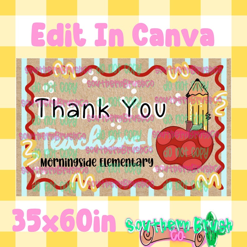 Teacher Appreciation Banner Template 35x60 | Editable Canva Banner ...