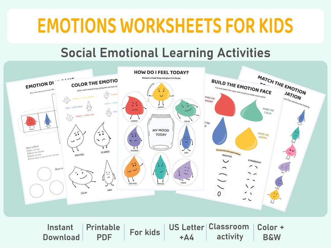 Feelings Worksheets for Kids | Social Emotional Learning Activities ...