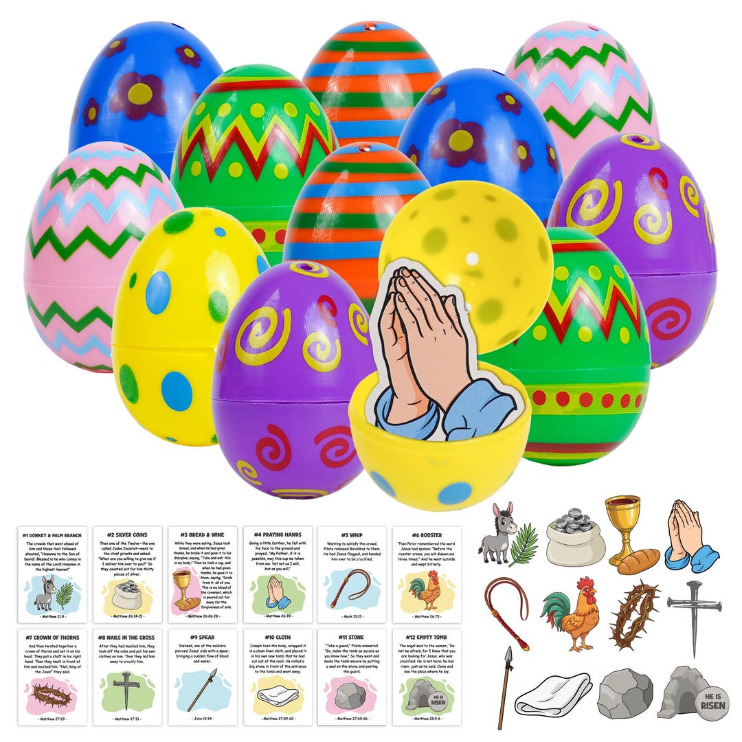 Christian Easter Resurrection Eggs Set – Bible Story Egg Hunt ...