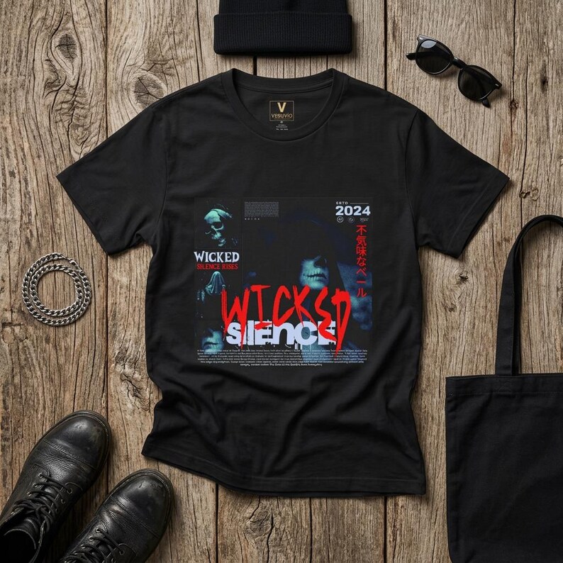 Vesuvio Wicked T-shirt | Horror Collage , Red Graffiti Black Tee - Etsy