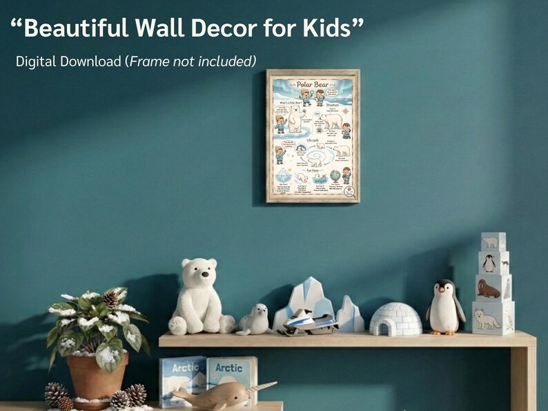 Polar Bear Printable Poster for Kids | Arctic Animal Facts Chart ...