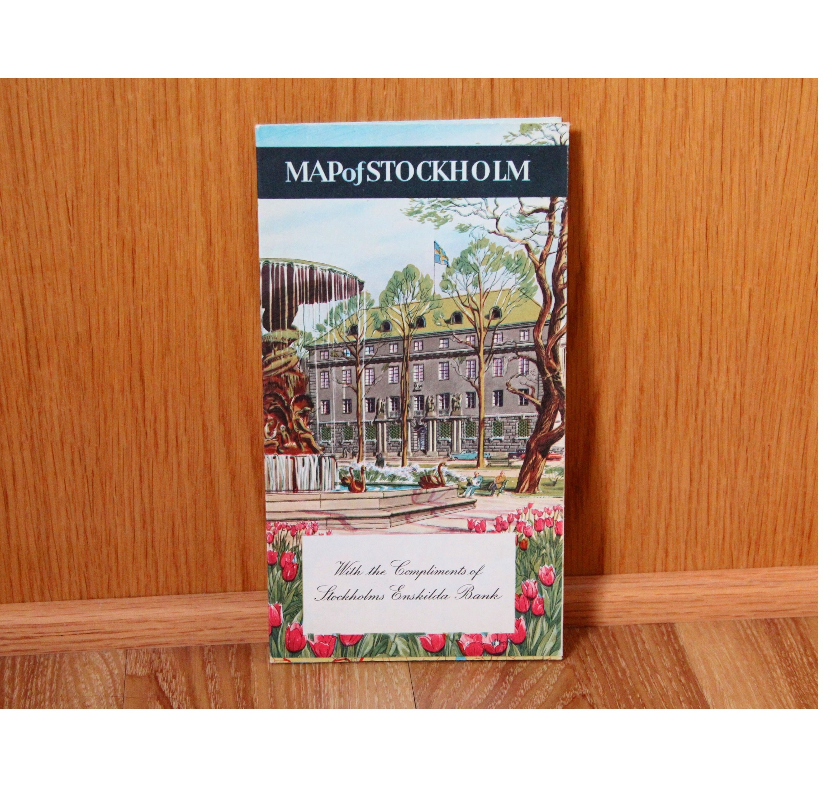 Map of Stockholm Stockholms Enskilda Bank Vintage 1960's Fold-out Map ...