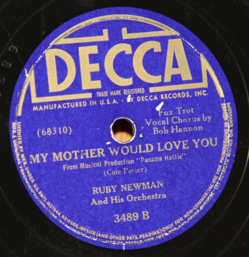 Ruby Newman Let's Be Buddies / My Mother Would Love You Decca 3489 Vintage 78 RPM Record 1940 - Etsy