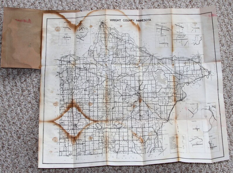 1972 Wright County Map Hudson Map Company General Highway - Etsy