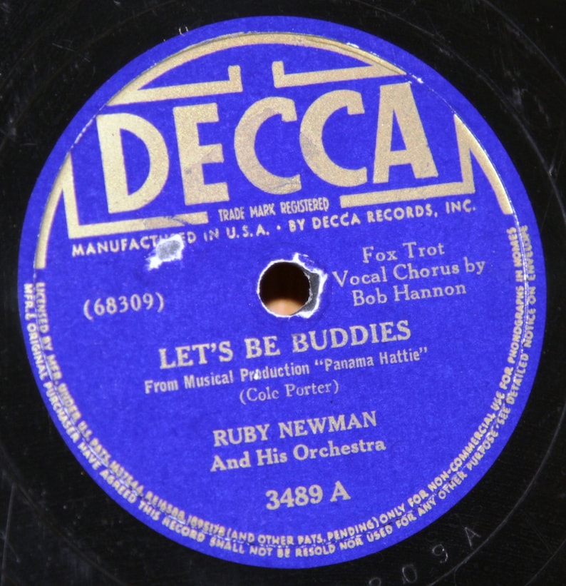 Ruby Newman Let's Be Buddies / My Mother Would Love You Decca 3489 ...