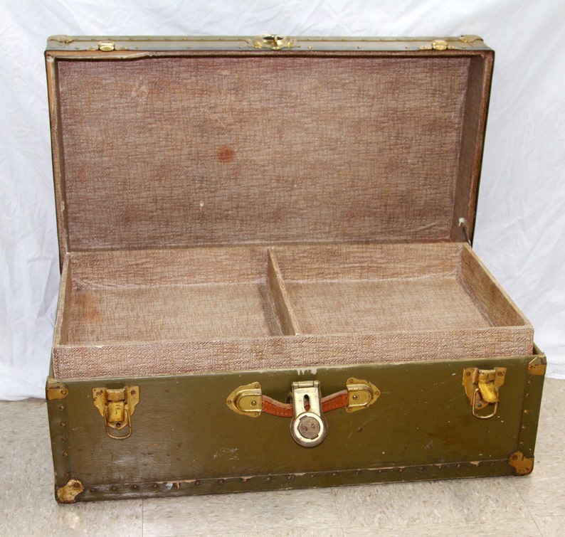 US Military Foot Locker Army Trunk Green Steamtrunk | Etsy