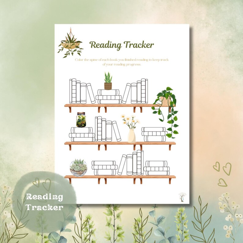 Reading Tracker Coloring Page Set | Bookshelf Log, Bookmarks (digital ...