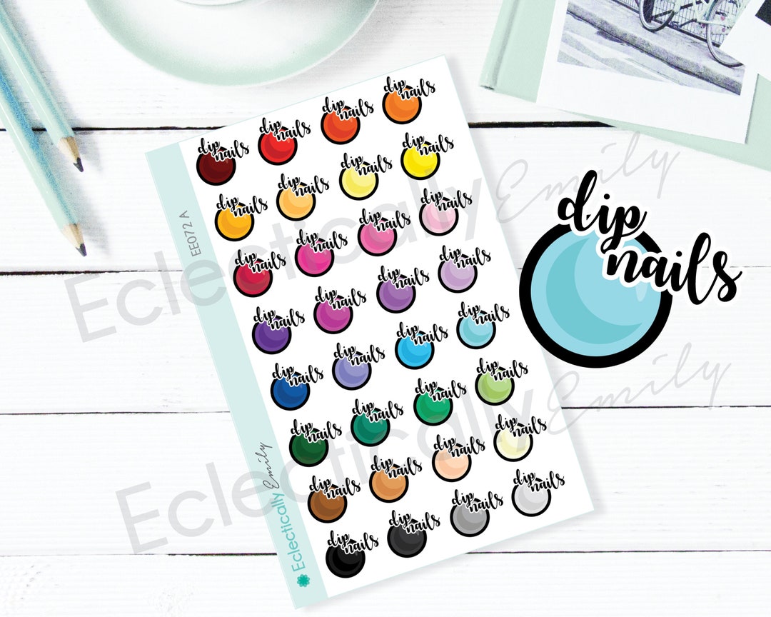 Dip Nail Stickers Dip Nails Stickers Powder Dip Nails Planner Stickers ...