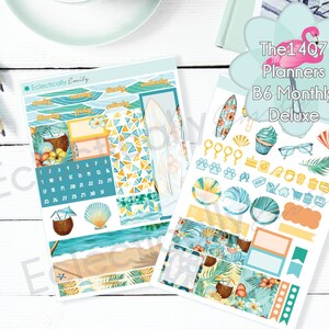 The1407planners B6 MONTHLY // Surfs up // Planner Stickers B6 Monthly ...