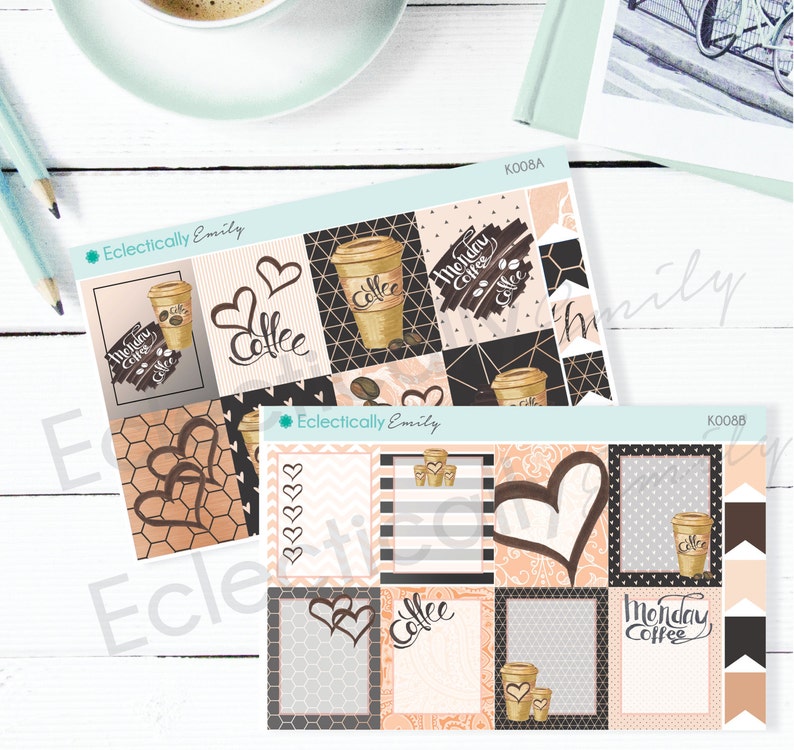 Monday's Are for Coffee Planner Sticker Kit Planner - Etsy