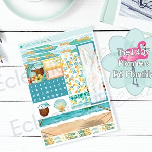 The1407planners B6 MONTHLY // Surfs up // Planner Stickers B6 Monthly ...