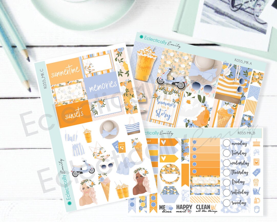 Summer Story MINI Sticker Kit TN Sticker Kit Summer Time Planner ...