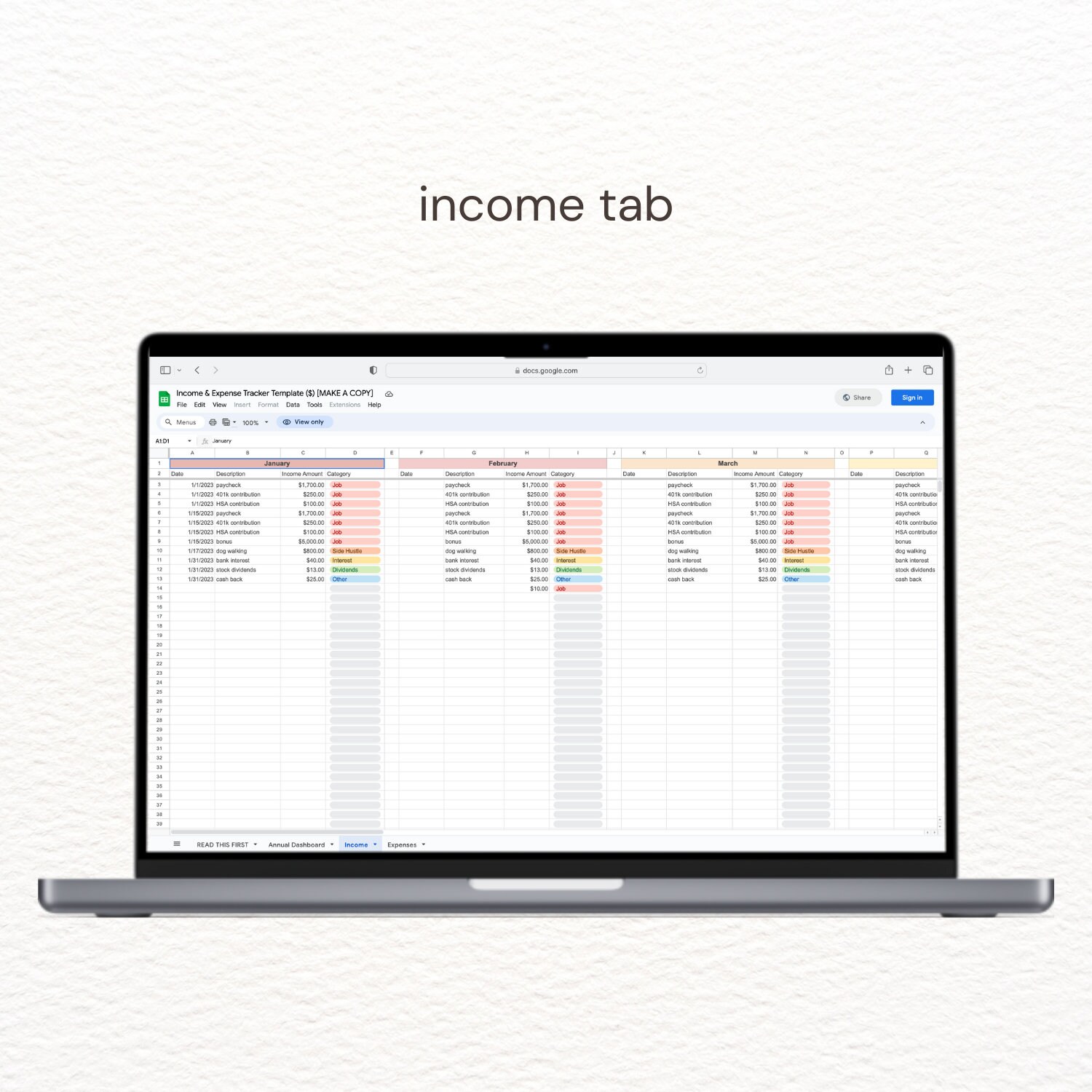 Income + Expenses Money Tracker (google Sheets) 2024 Budgeting, Monthly ...