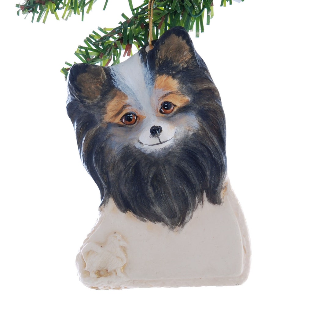 Pomeranian Christmas Ornament Black, Tan and White Pomeranian Dog ...