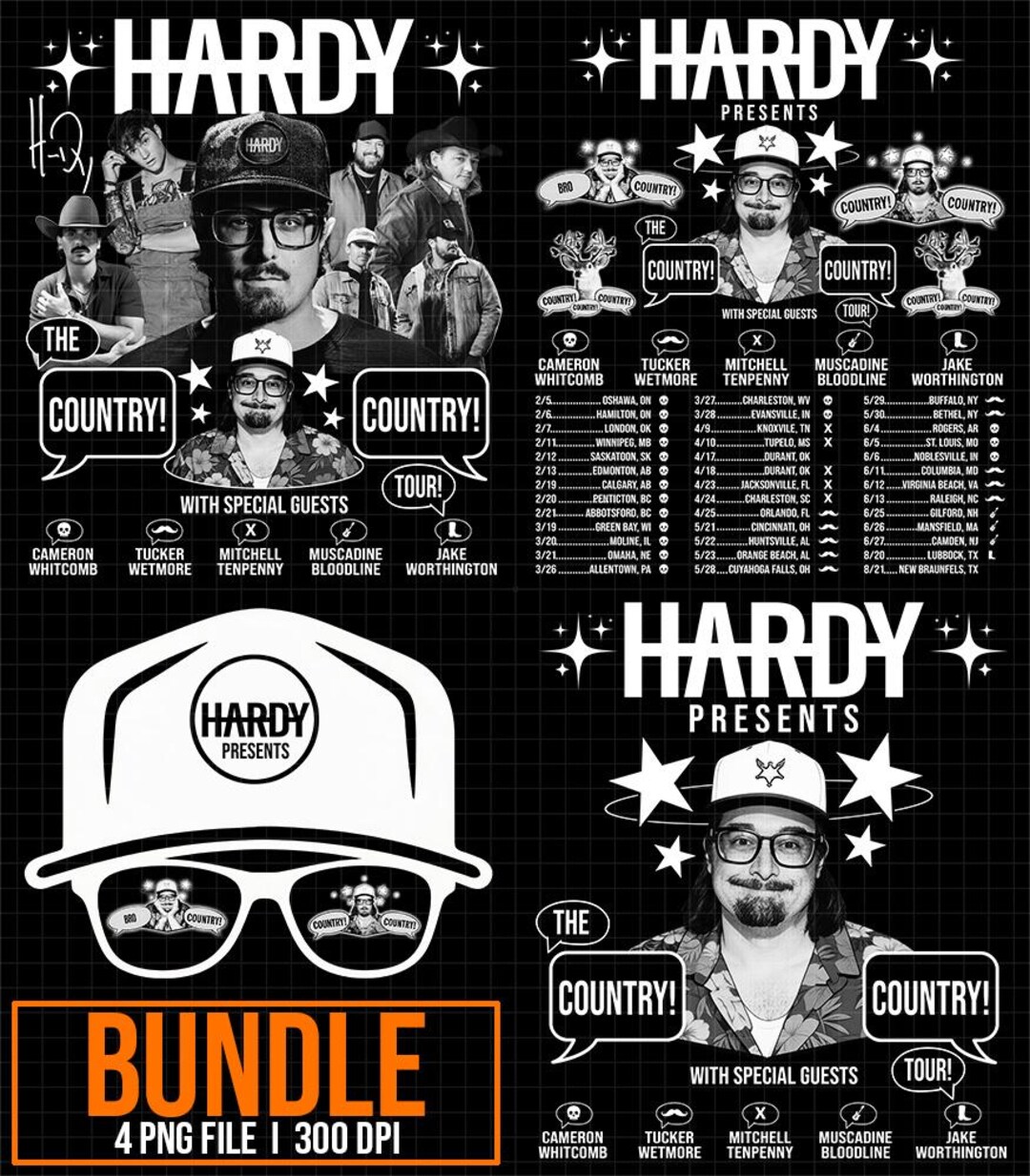 Hardy Country Tour PNG Bundle (digital Download) 4 Files 300 DPI - Etsy