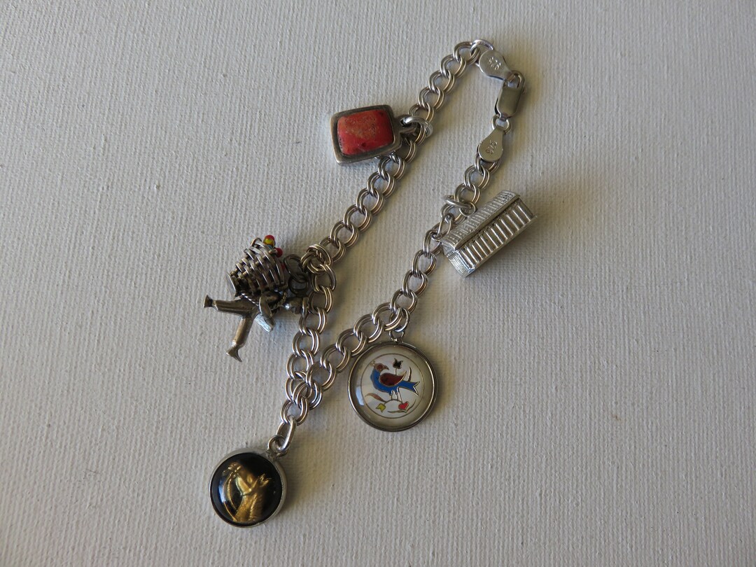 Vintage Mixed Eras Farmhouse Themed Charm Bracelet, All Marked or ...