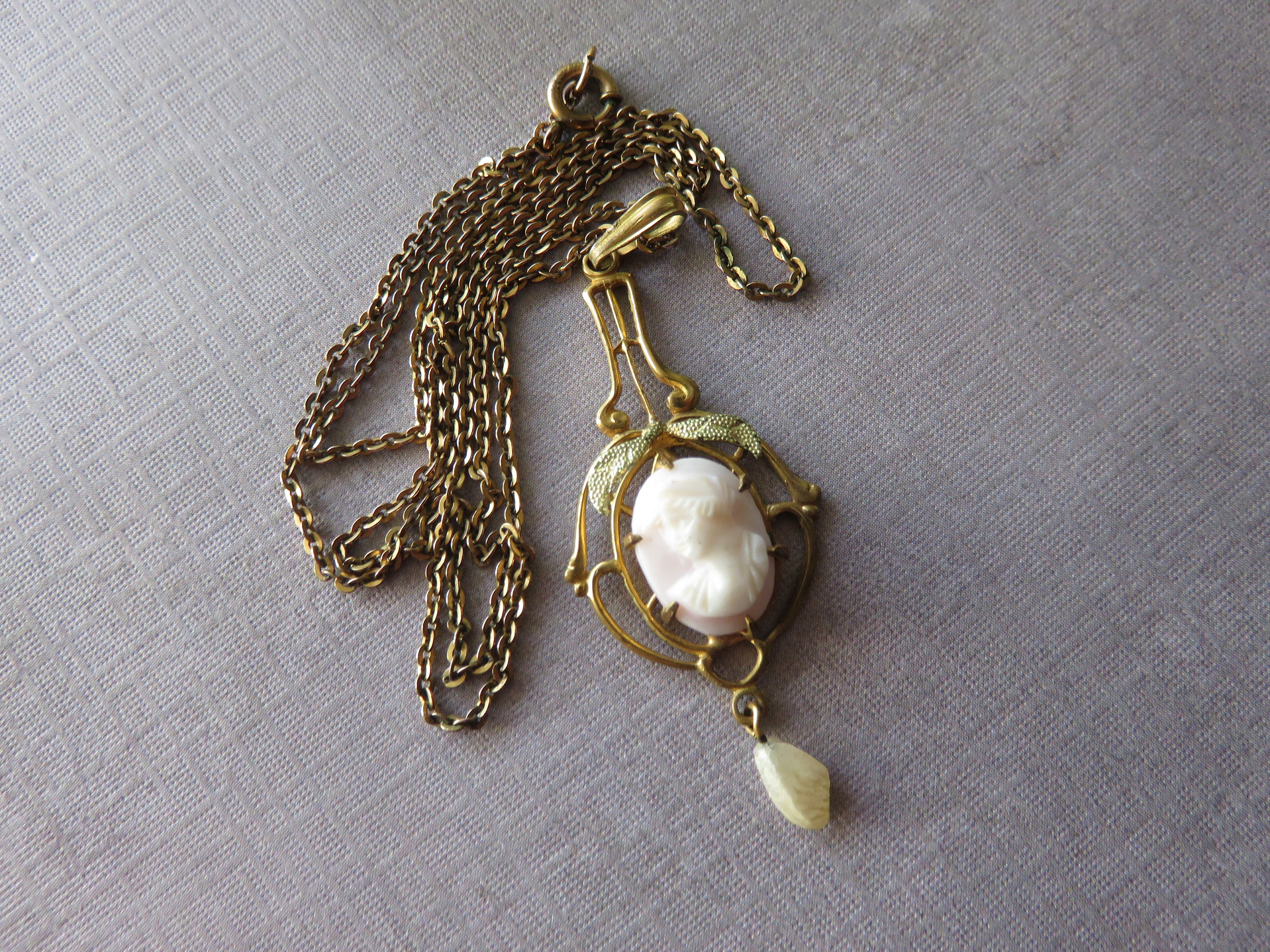 Antique Victorian 1/20 12K GF Gold Filled Lavalier Pendant Necklace ...