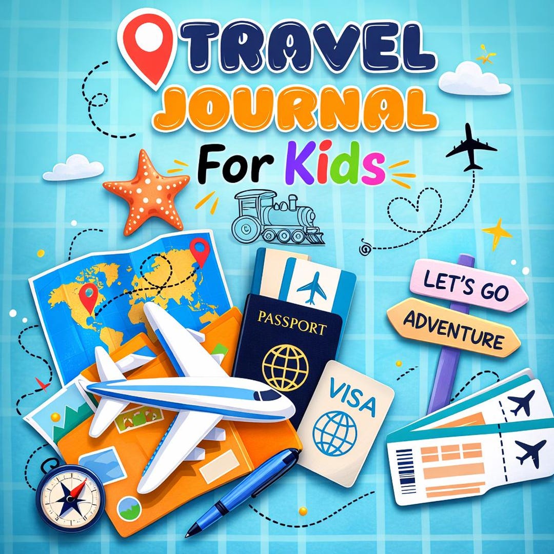Kids Travel Journal, Activity Book, Vacation Planner (digital Download ...