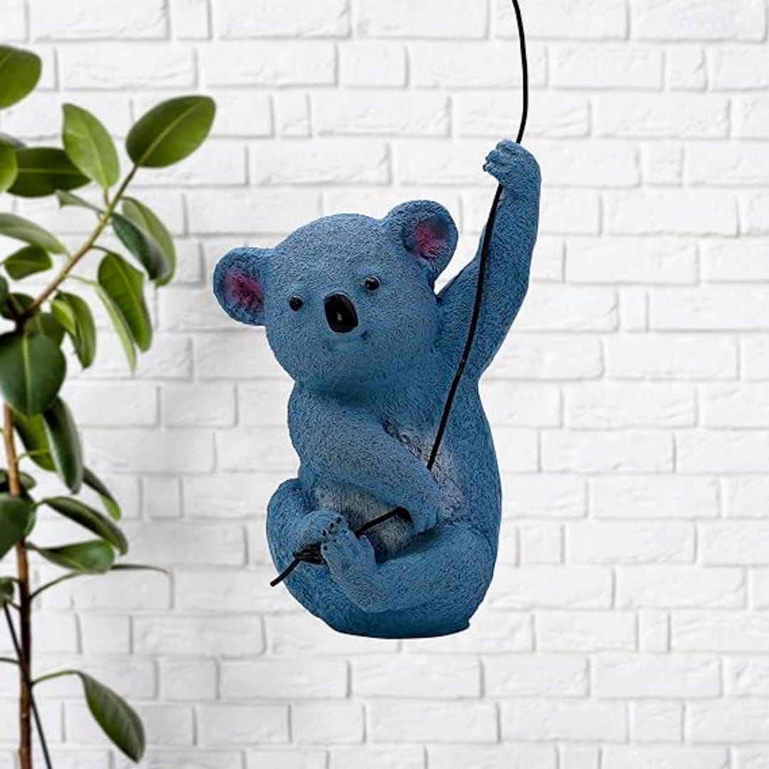 Blue Koala Garden Peeker | Hanging Resin Animal Ornament - Etsy