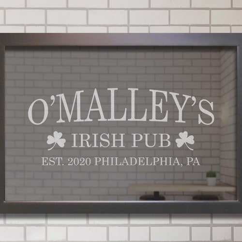 Custom Personalized Mirror Large Mirror Personalized Bar - Etsy