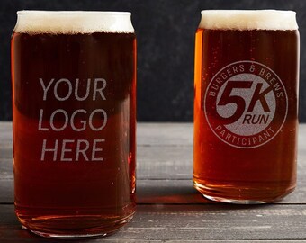 Custom Logo Beer Glasses - Etsy