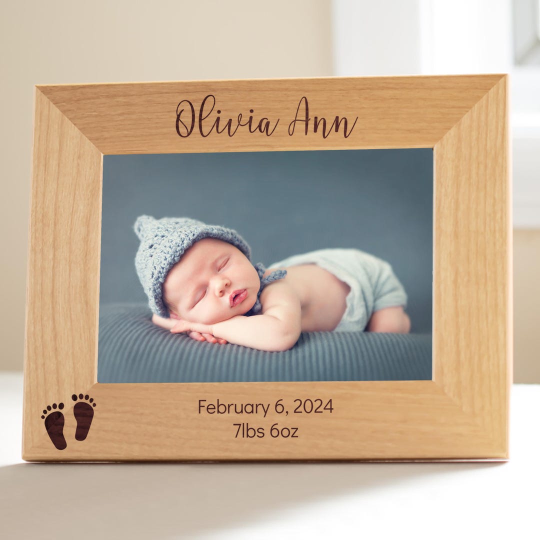 Engraved Personalized New Baby Picture Frame by Lifetime Creations ...