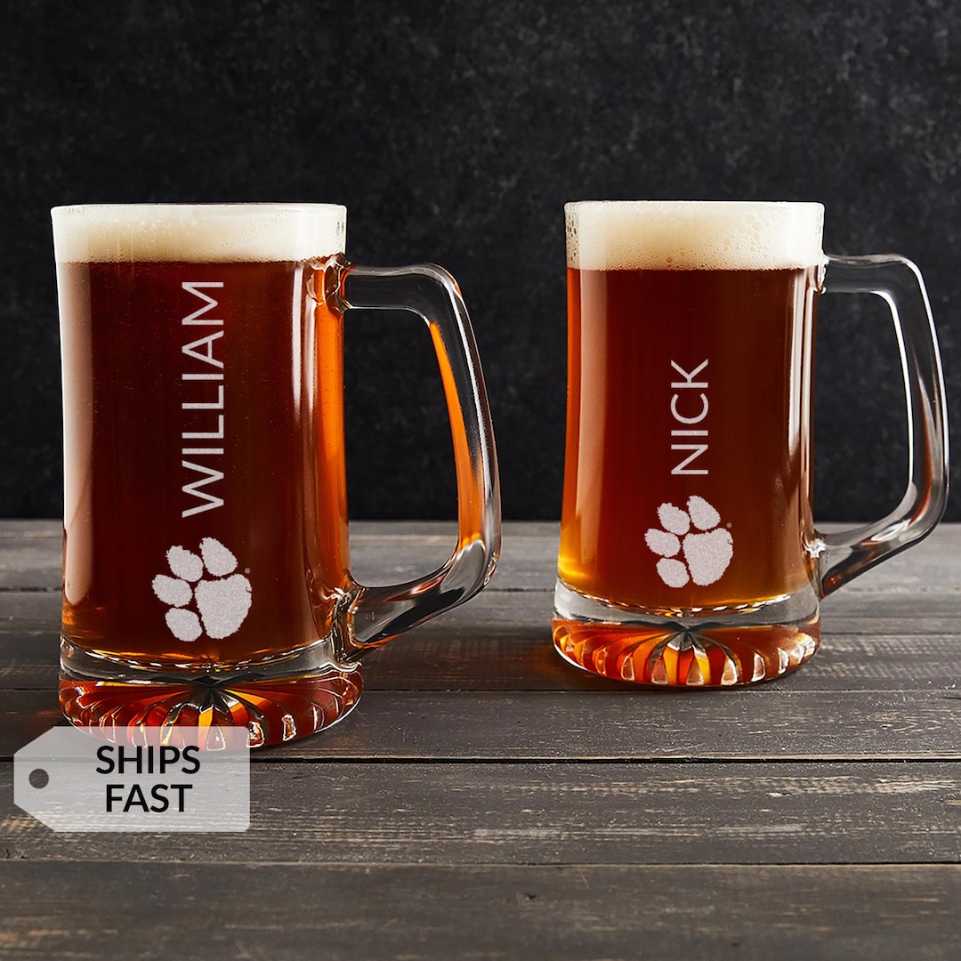 Personalized Clemson Tigers Beer Mug by Lifetime Creations: Tiger Paw ...