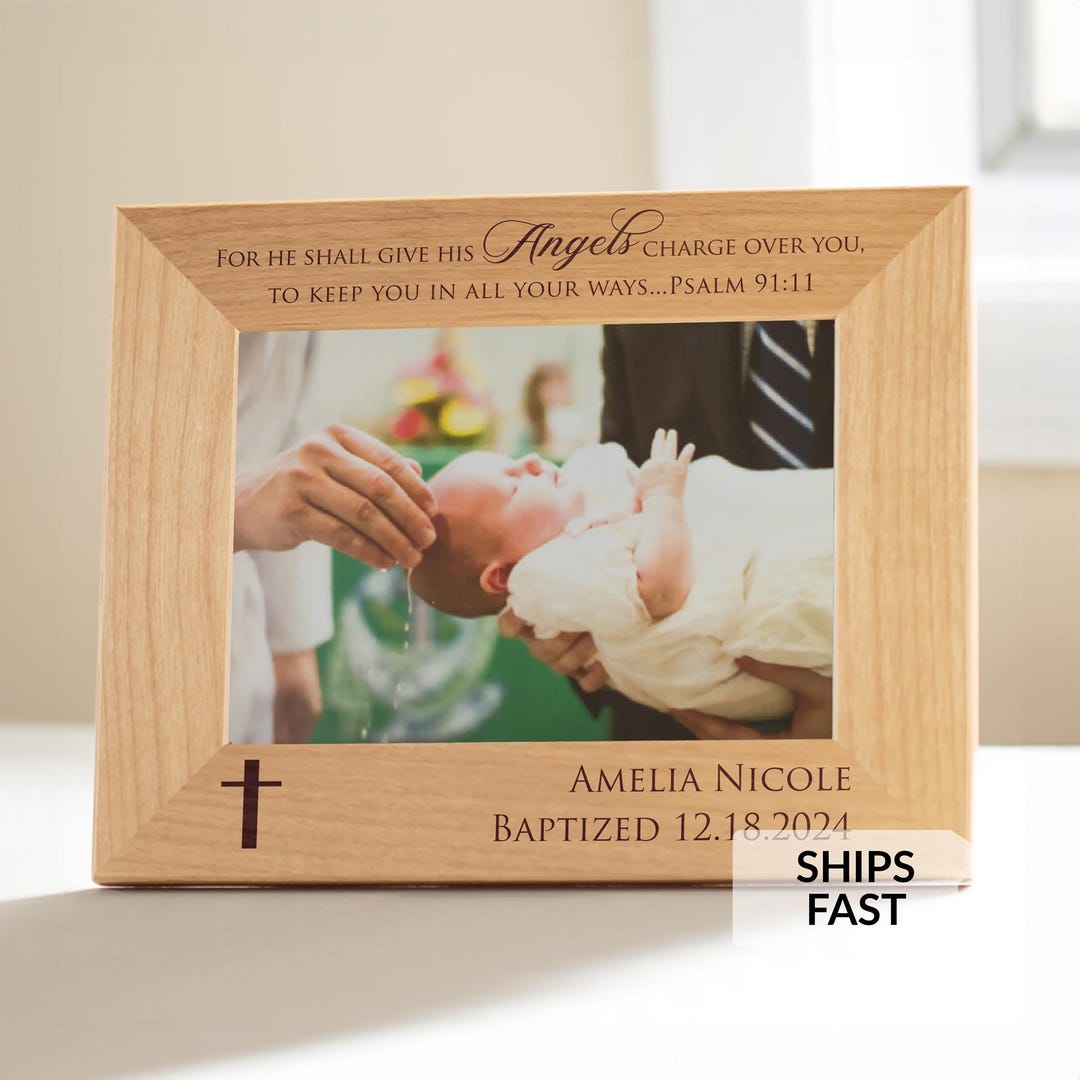Personalized Baptism Picture Frame by Lifetime Creations: Engraved Baby ...