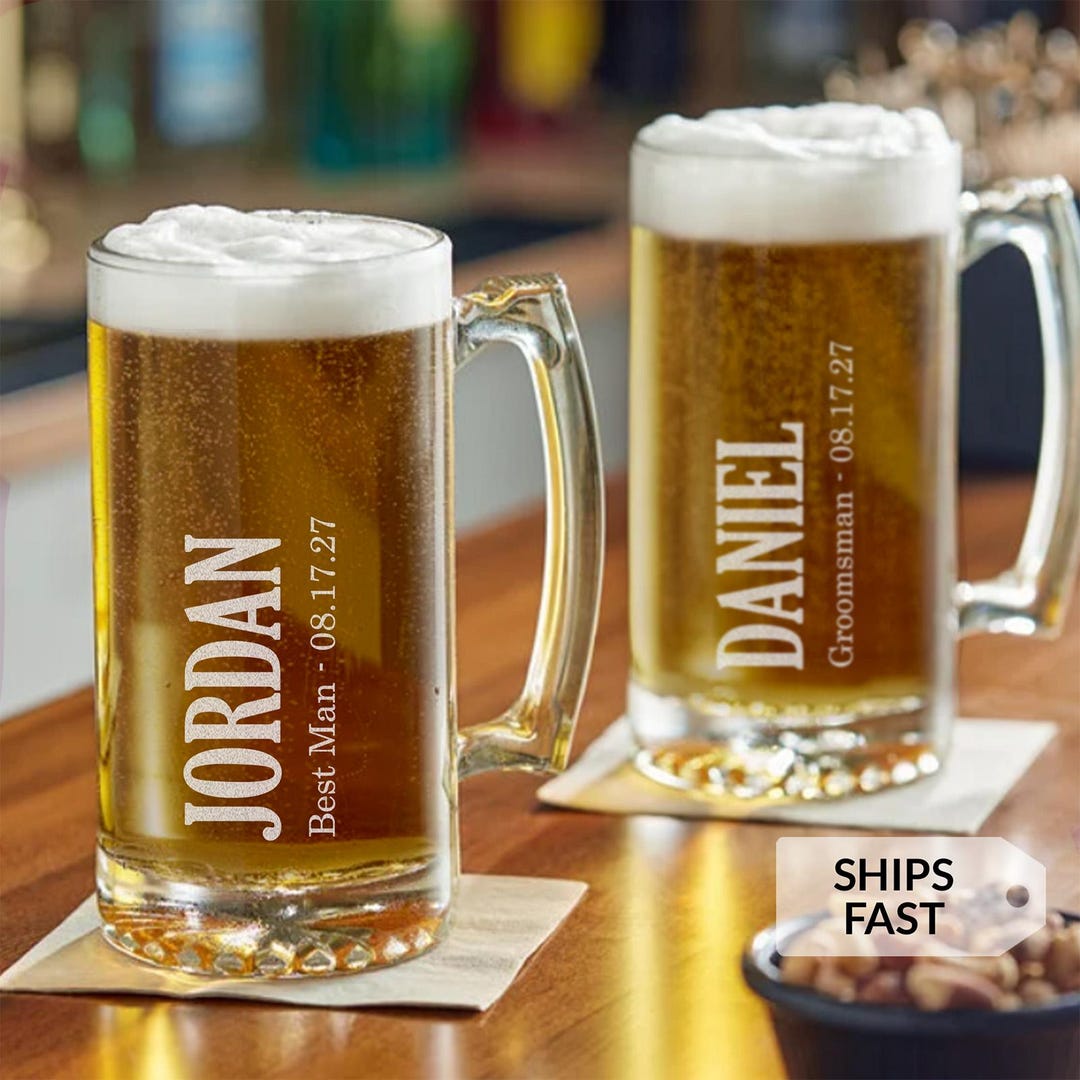 Engraved Personalized Groomsman Beer Mug by Lifetime Creations: Custom ...