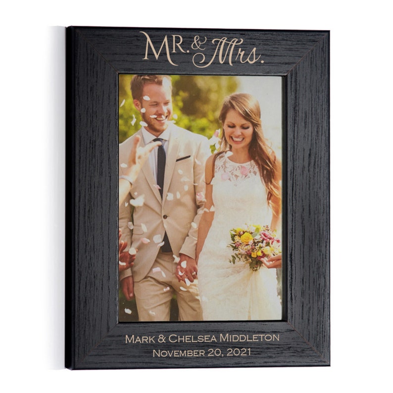Engraved Personalized Mr & Mrs Picture Frame black by - Etsy