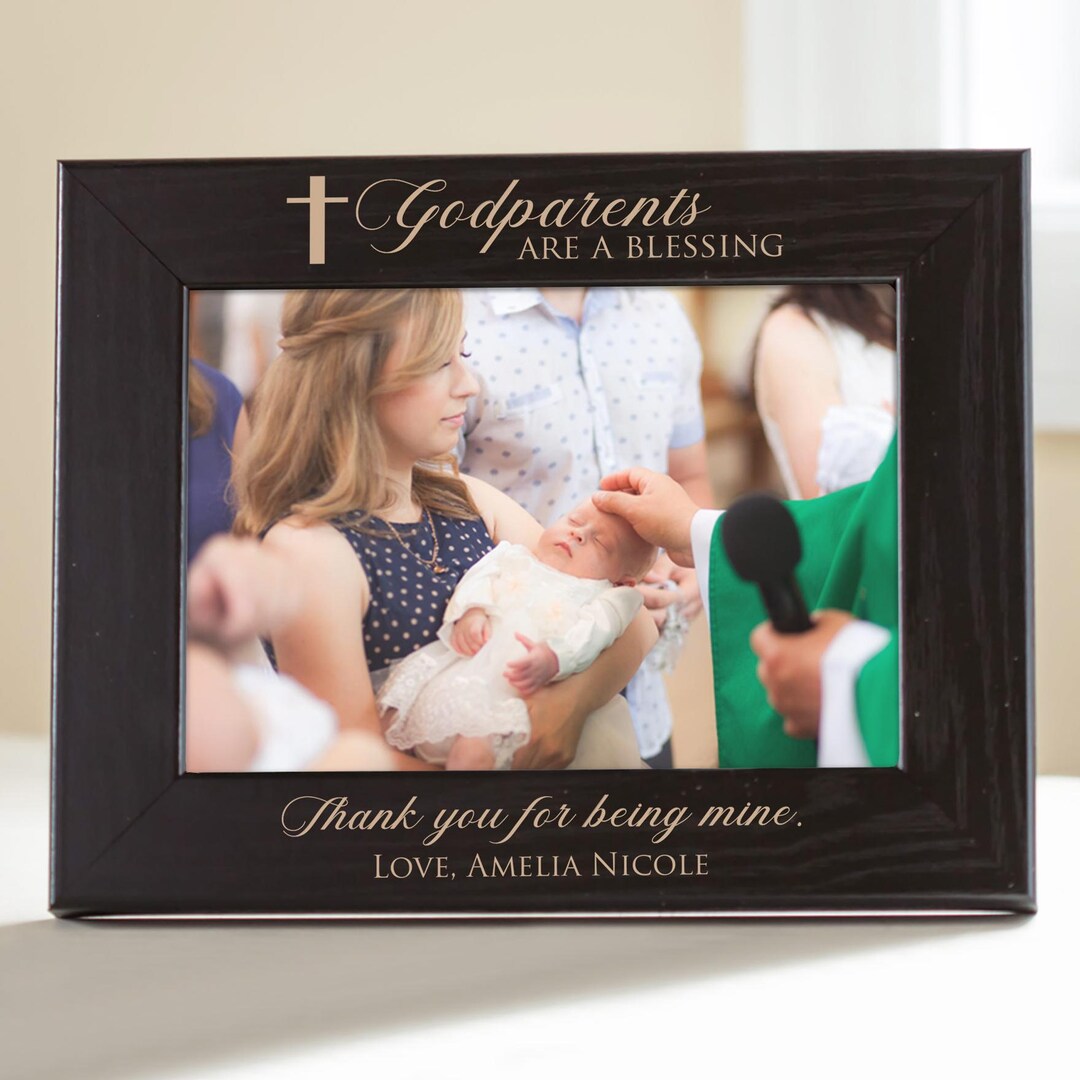 Personalized Godparent Picture Frame (black): Personalized Godmother ...