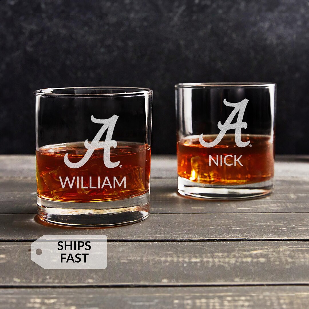 Personalized Alabama Crimson Tide Whiskey Glass by Lifetime Creations ...