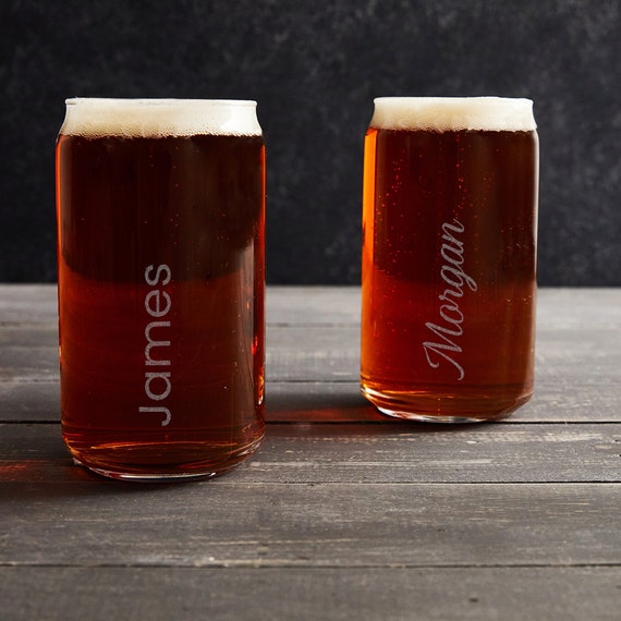 Engraved Personalized Beer Can Glass by Lifetime Creations: | Etsy