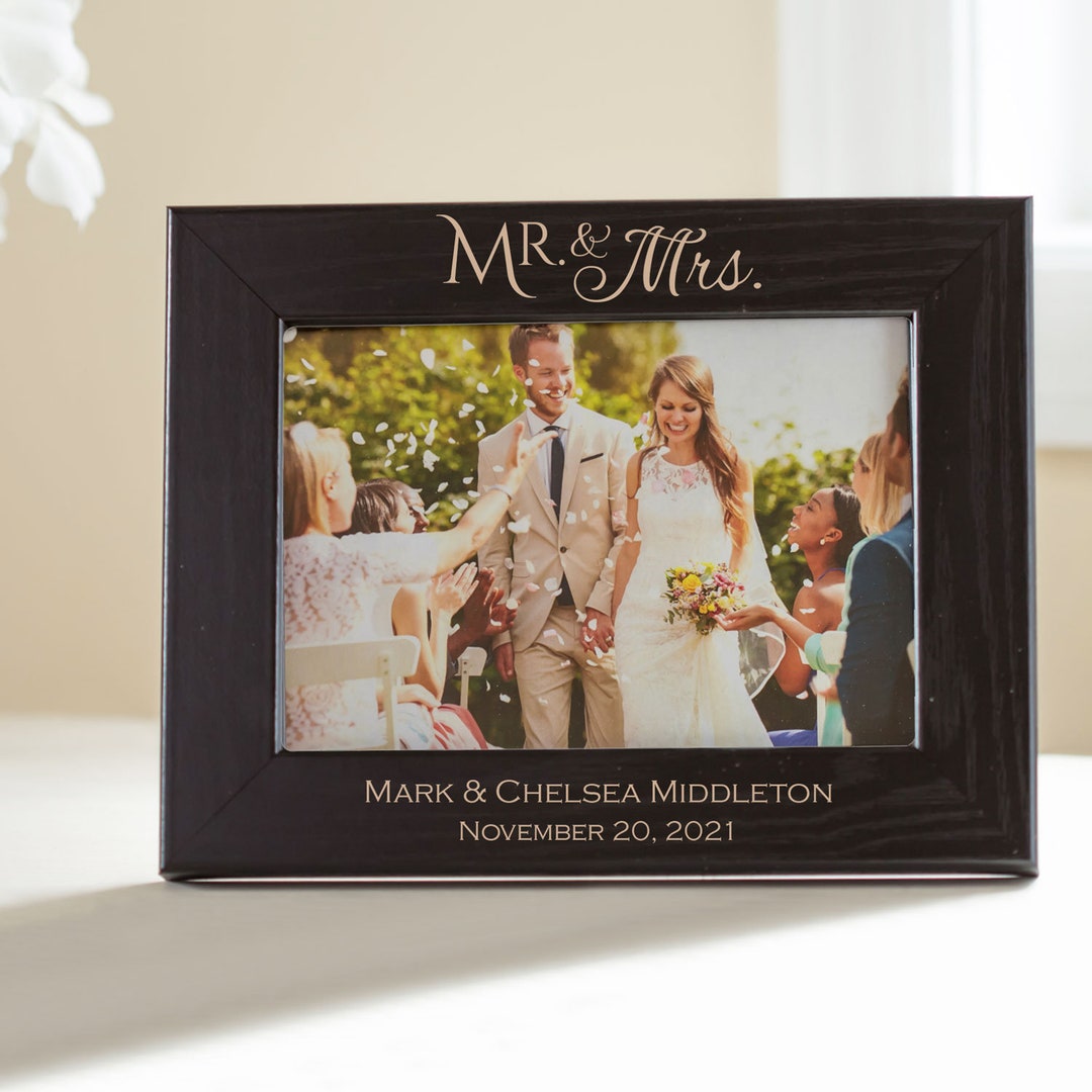Engraved Personalized Mr & Mrs Picture Frame black by Lifetime ...