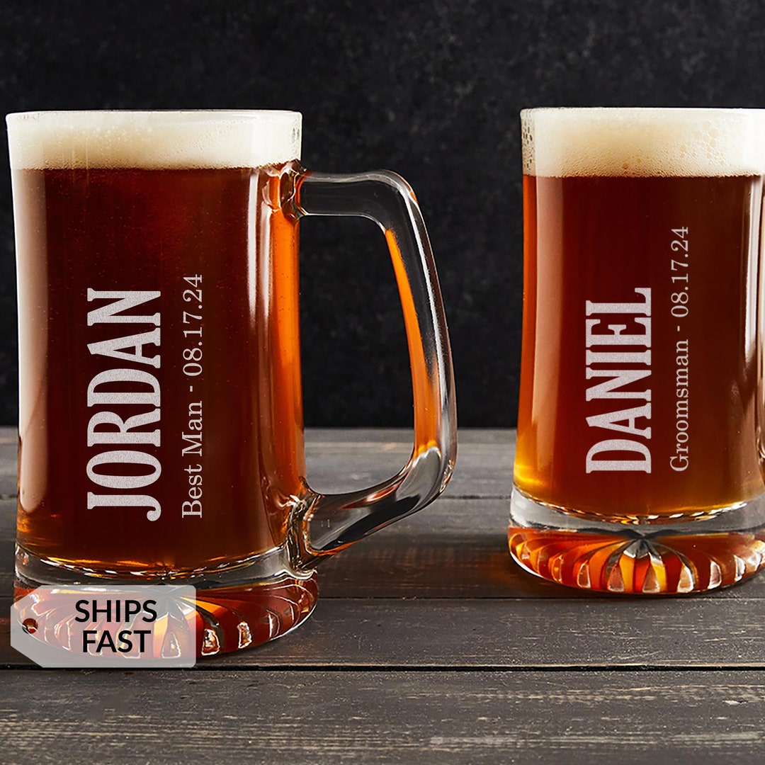 Engraved Personalized Groomsman Beer Mug by Lifetime Creations: Custom ...