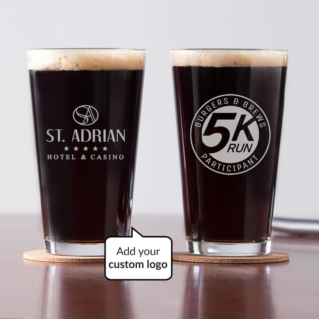 Bulk Custom Pint Glasses With Logo by Lifetime Creations: Custom Engraved Beer Glasses ...