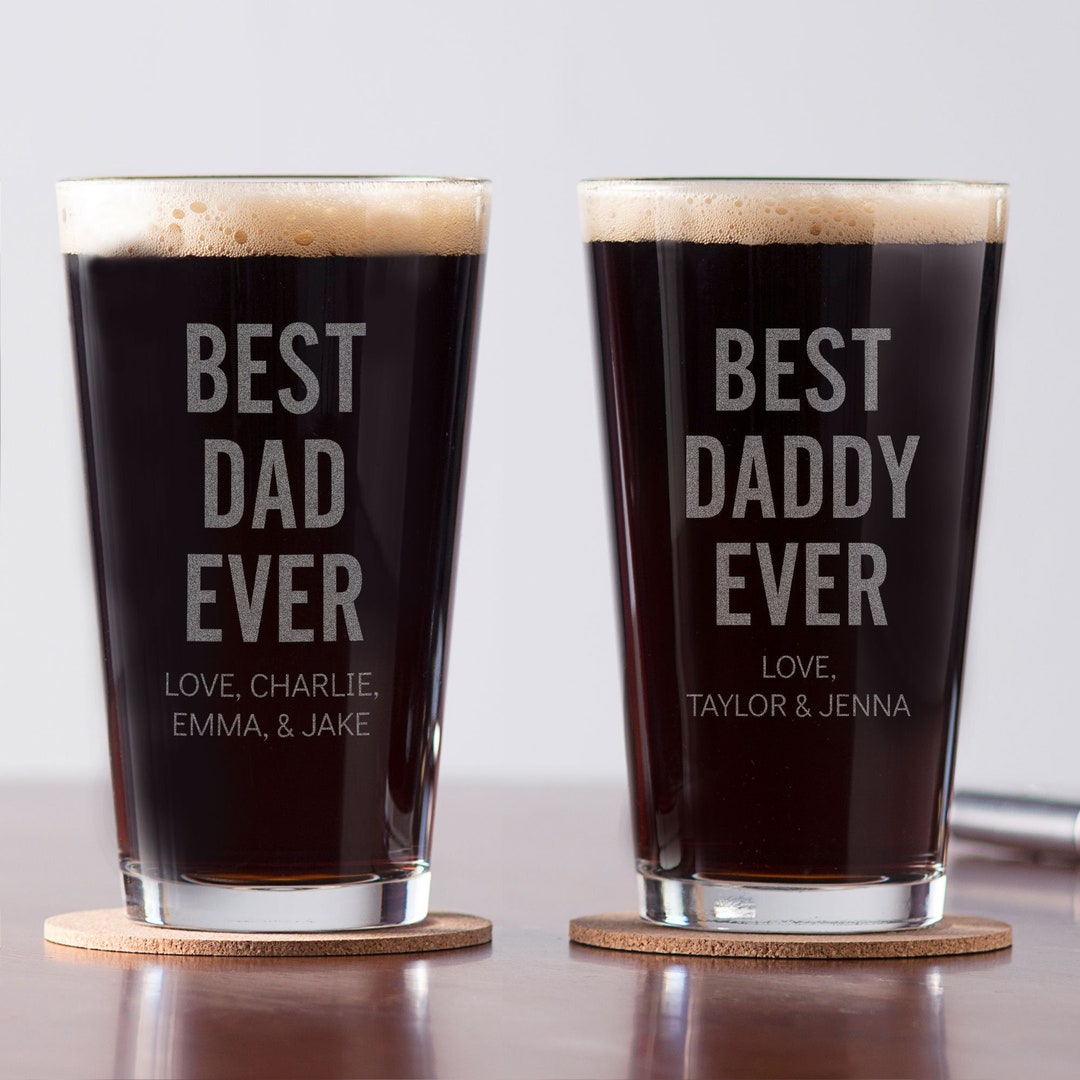 Engraved Personalized Best Dad Ever Pint Glass by Lifetime - Etsy