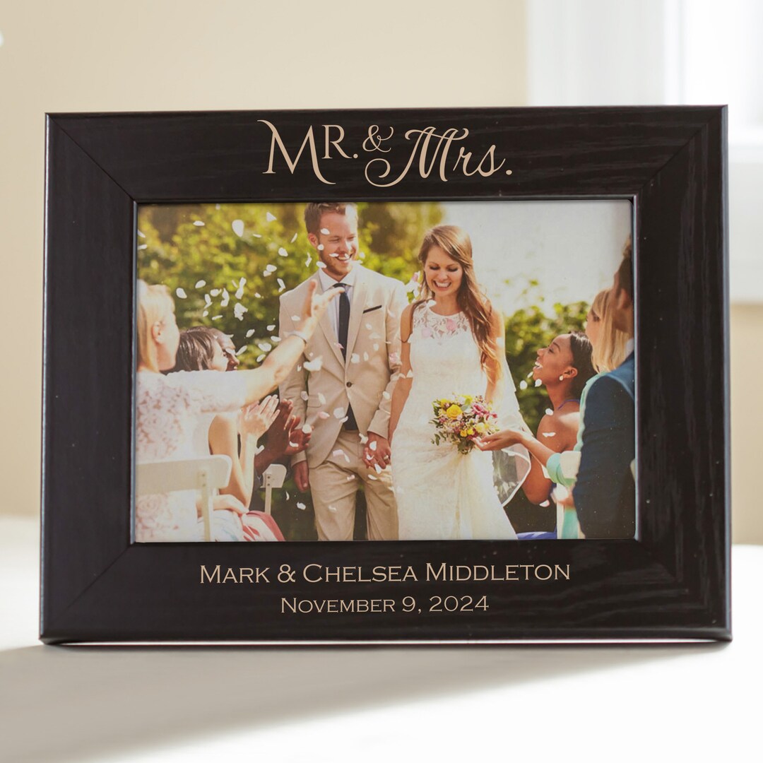 Engraved Personalized Mr & Mrs Picture Frame black by Lifetime ...