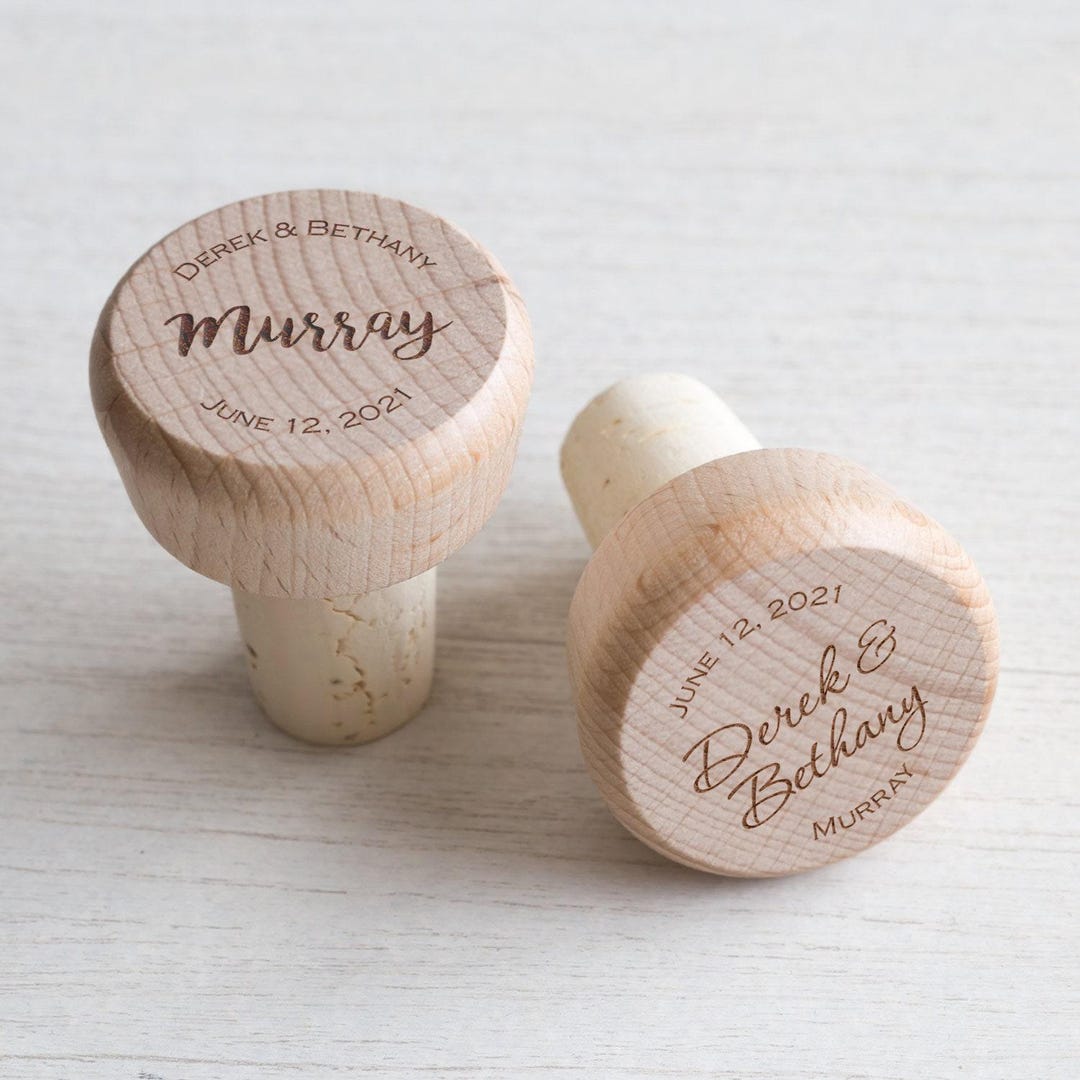 50 Personalized Wine Stoppers by Lifetime Creations: Wedding Wine Corks ...