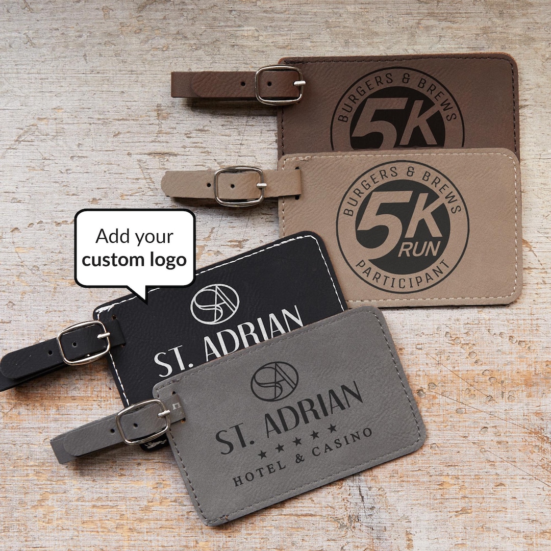 Bulk Custom Luggage Tags With Logo by Lifetime Creations: Vegan Leather ...