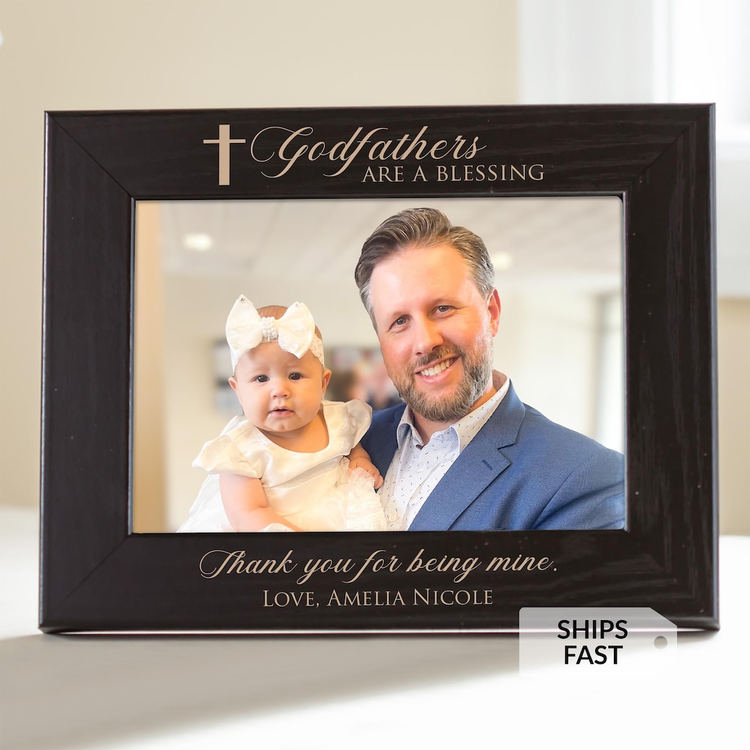 Personalized Godfather Picture Frame (black): Engraved Godfather Frame ...