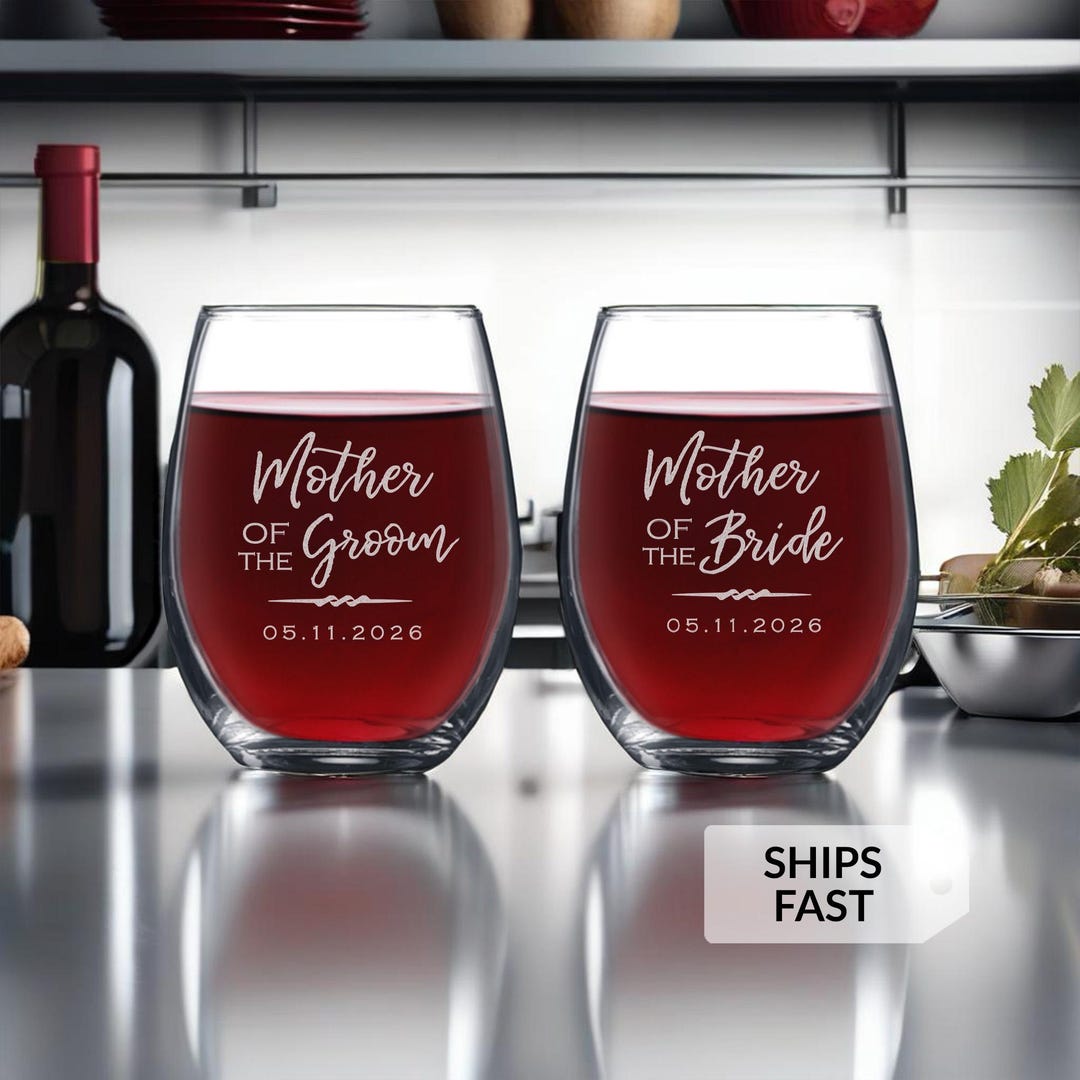 Personalized Mother of the Bride or Mother of the Groom Stemless Wine ...