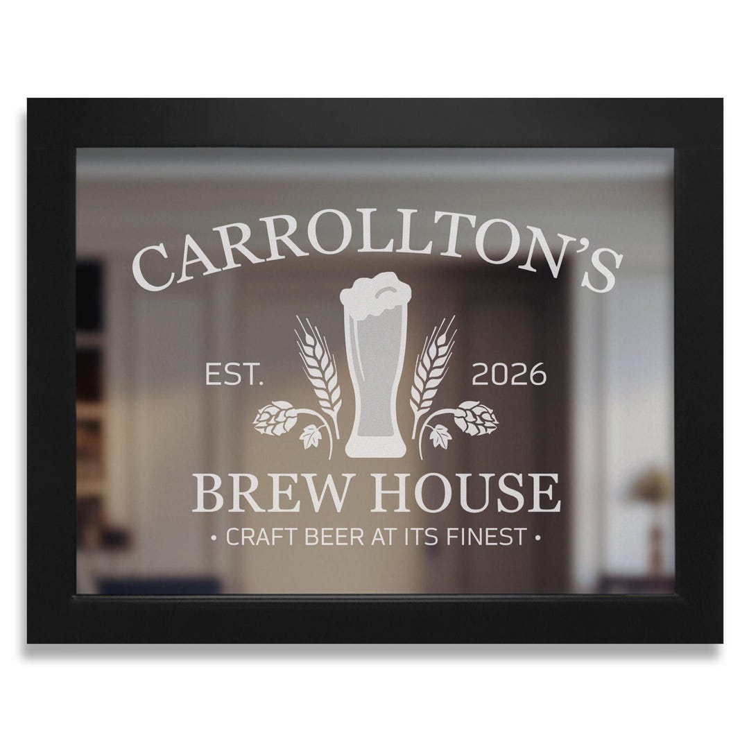Personalized Bar Mirror – Engraved Craft Beer Bar Mirror, Brewery Home ...