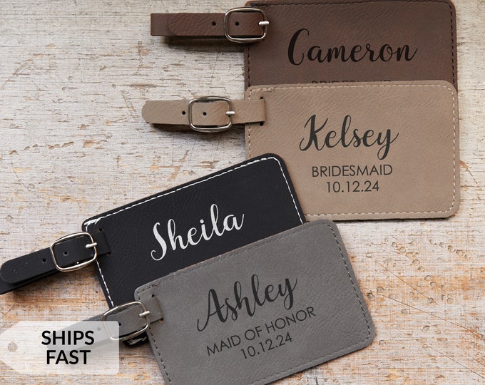 Bridesmaid Gift, Bridesmaid Luggage Tag, Bridal Party, Wedding Party ...