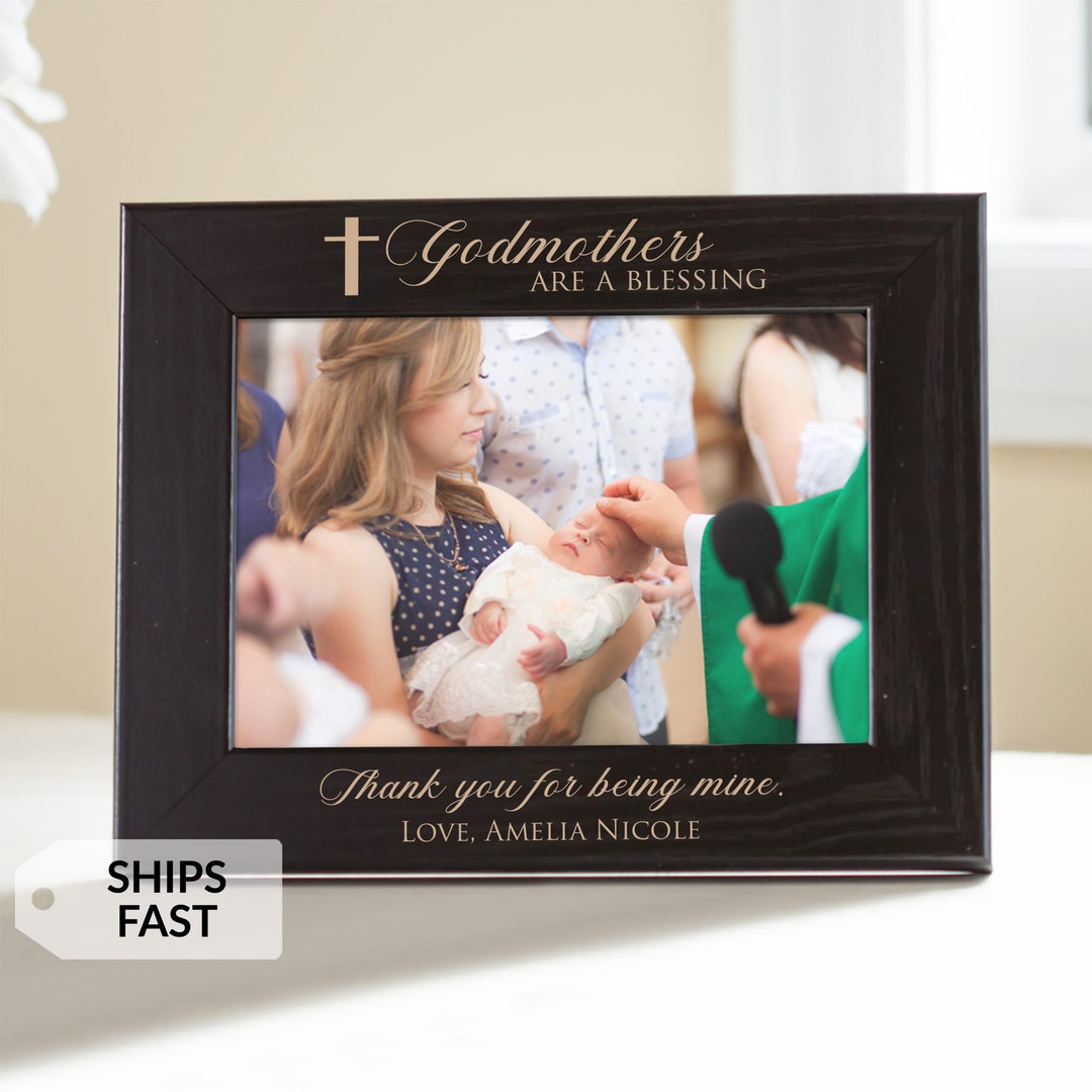 Personalized Godparent Picture Frame black: Personalized Godmother Gift ...