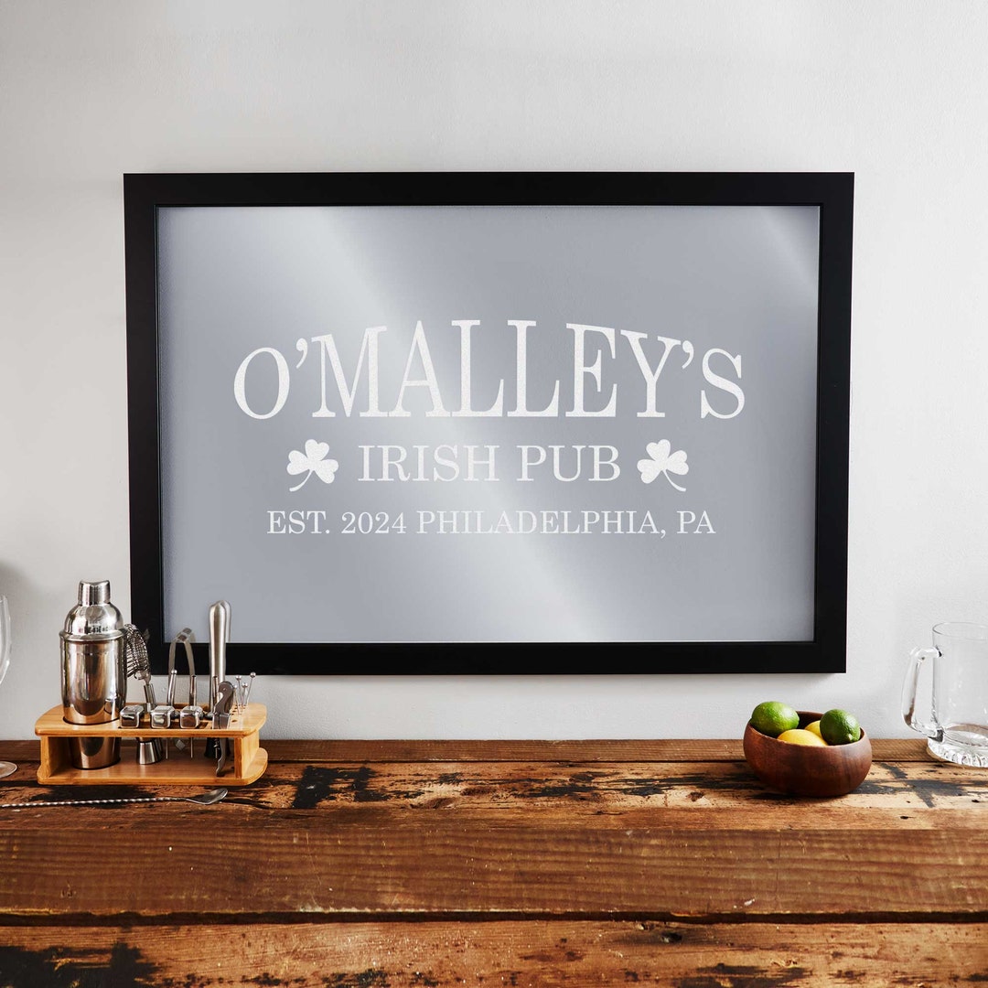 Engraved Custom Bar Mirror (irish Pub) by Lifetime Creations ...