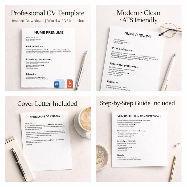 Professional CV Resume Template | Modern Editable Resume | Instant ...