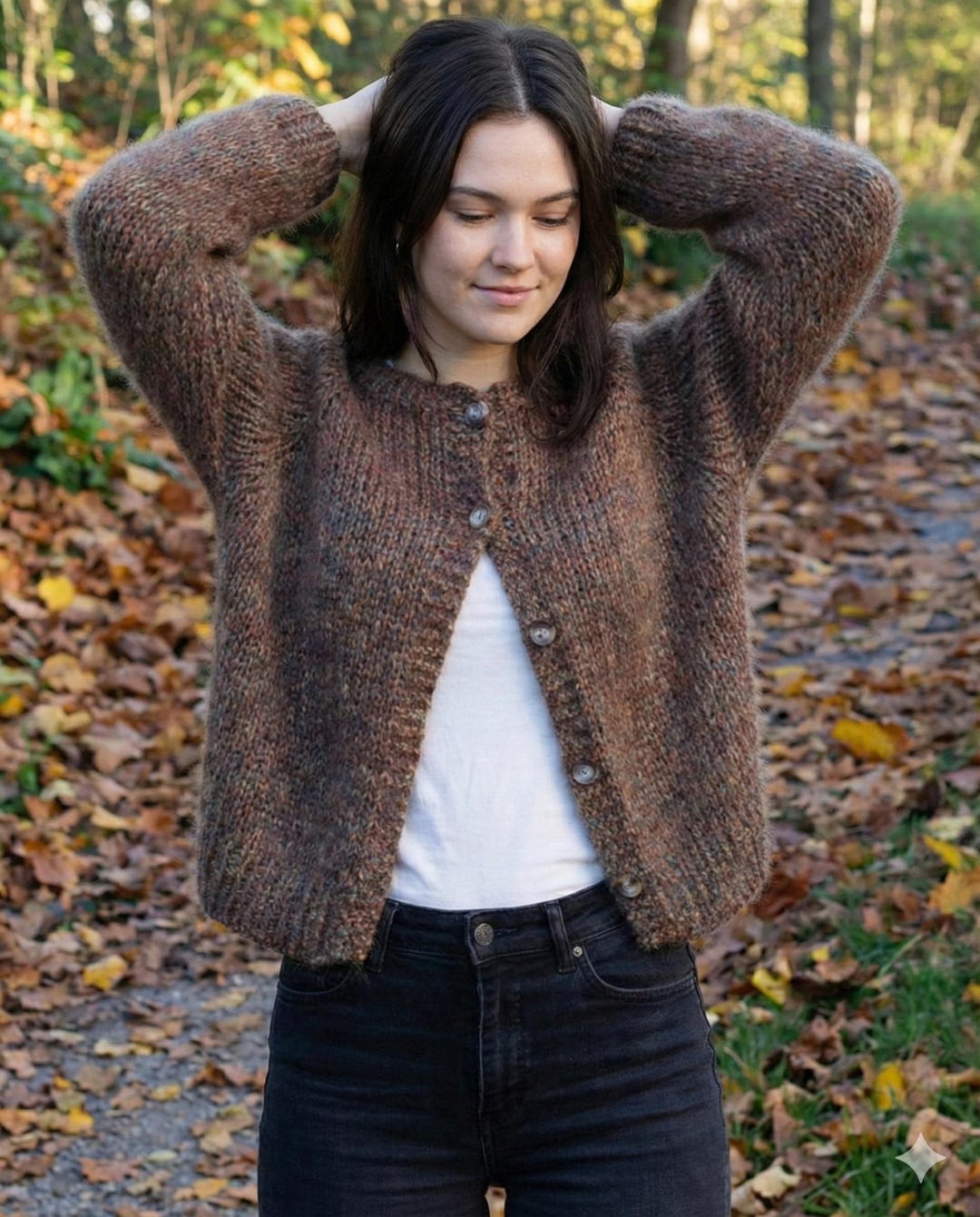 Janette Cardigan Knitting Pattern: Oversized Cardigan With Crewneck ...