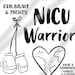 NICU Warrior Encouragement Coloring Page Card - Printable PDF - Instant ...